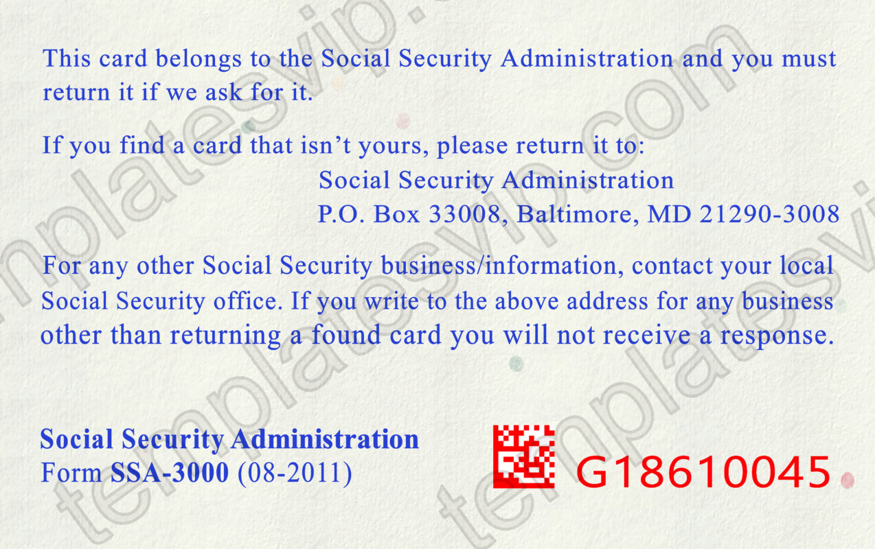 Social Security Card Psd Template Download Templates Drivers Licenses